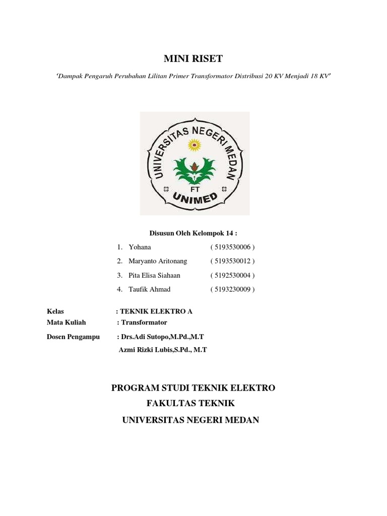 Mini Riset Transformator - Kelompok 1 | PDF | Teknologi & Rekayasa