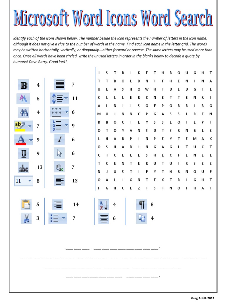 Icon Word Search | Download Free PDF | Word Search