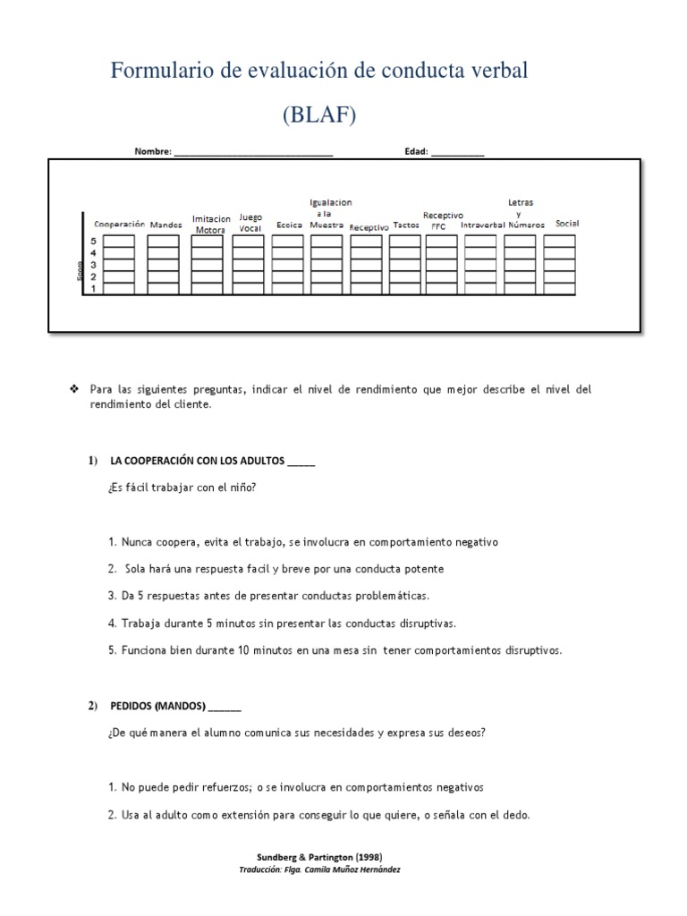 3a BLAF Español | PDF | Cognición | Ciencia cognitiva
