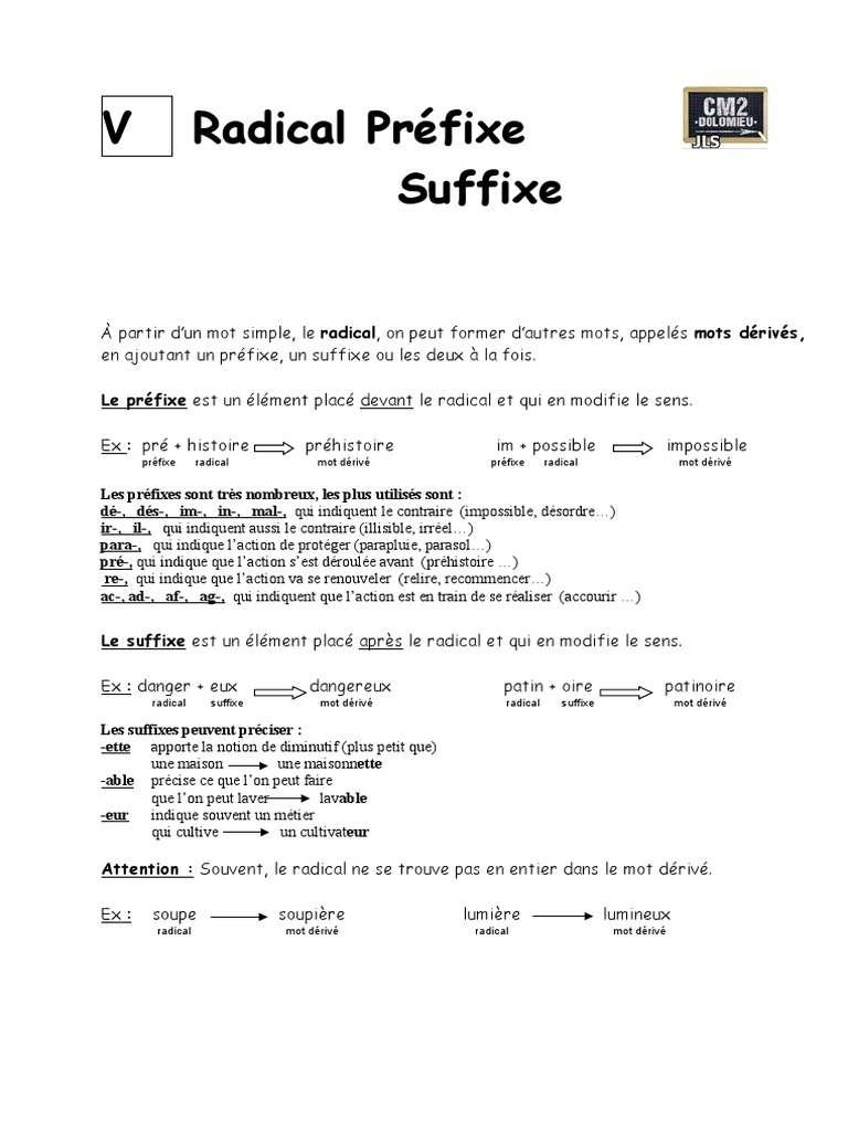 04 Radical Prefixe Suffixe | PDF