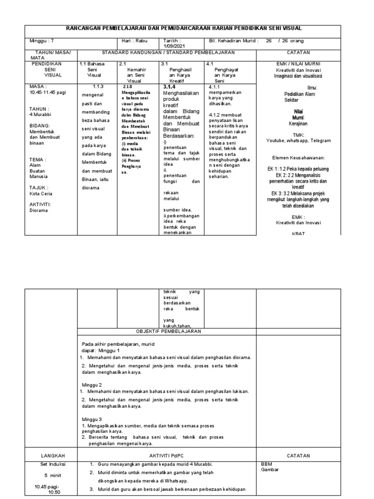 RPH Seni Diorama m10 | PDF