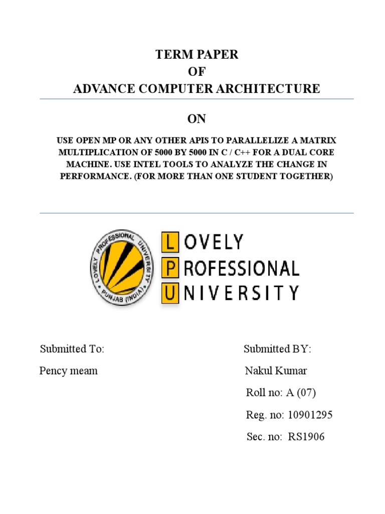 Advanced Computer Architecture 1 | PDF | Parallel Computing | Central ...