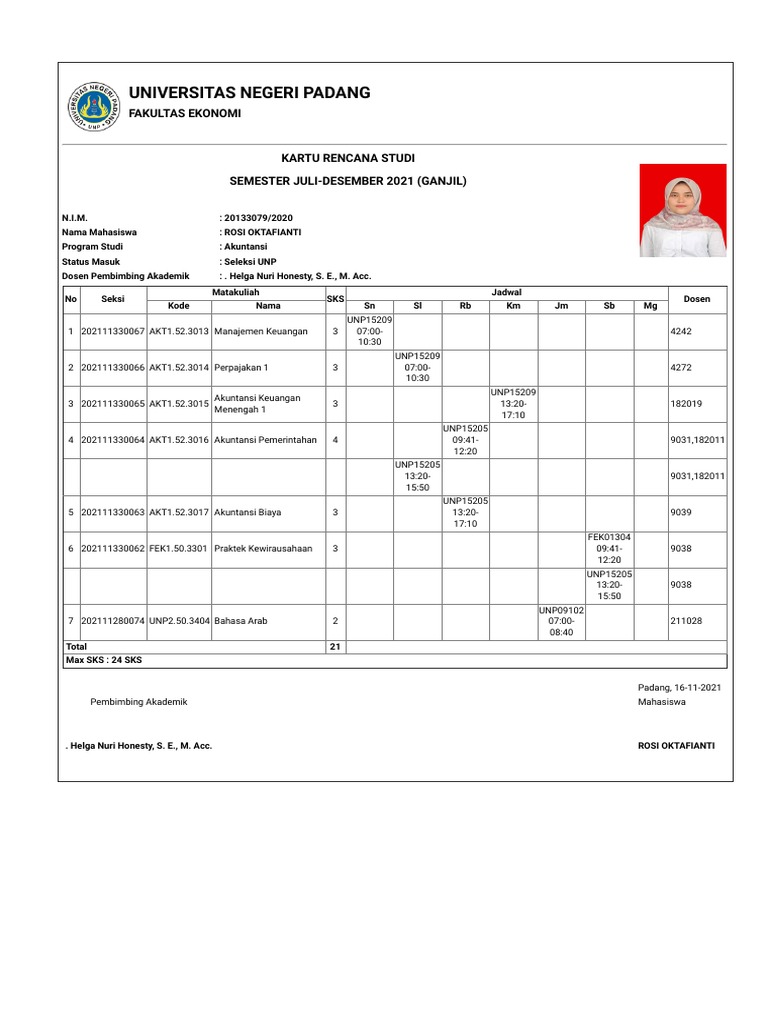 Cetak Kartu Rencana Studi | PDF