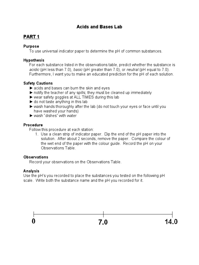 Acid and Base Lab | PDF | Ph | Sodium Bicarbonate