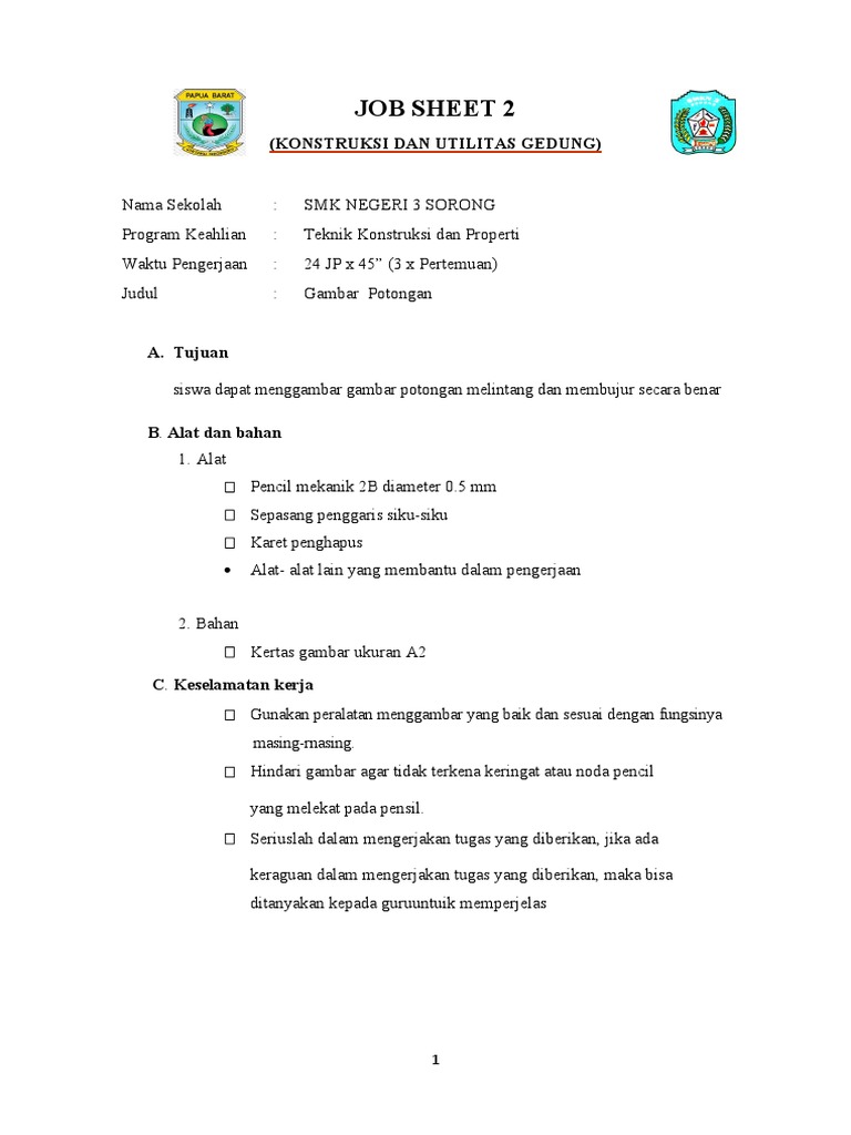 Job Sheet 3.6 Konstruksi Dan Utilitas Gedung | PDF | Griya & Taman