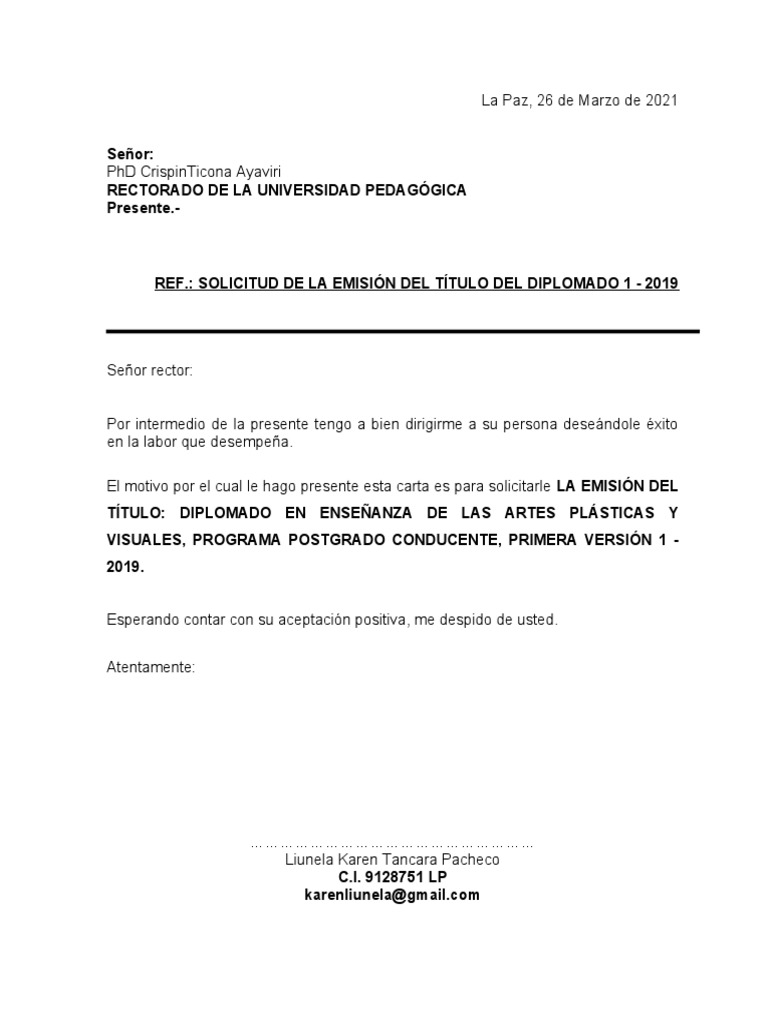 Nota de Solicitud | PDF