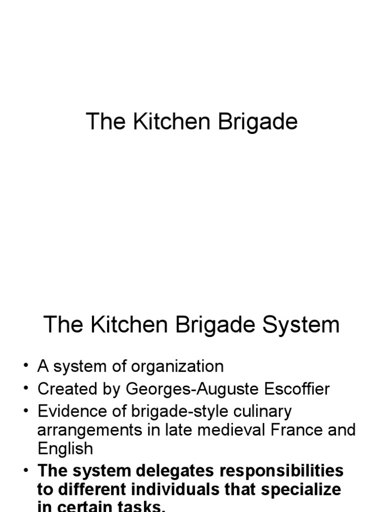 The Kitchen Brigade | PDF | Chef | Grilling