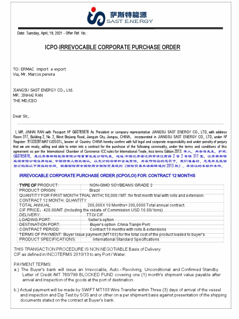 1-ICPO-LOI-en 19-04-2021 | PDF | Private Law | Economies