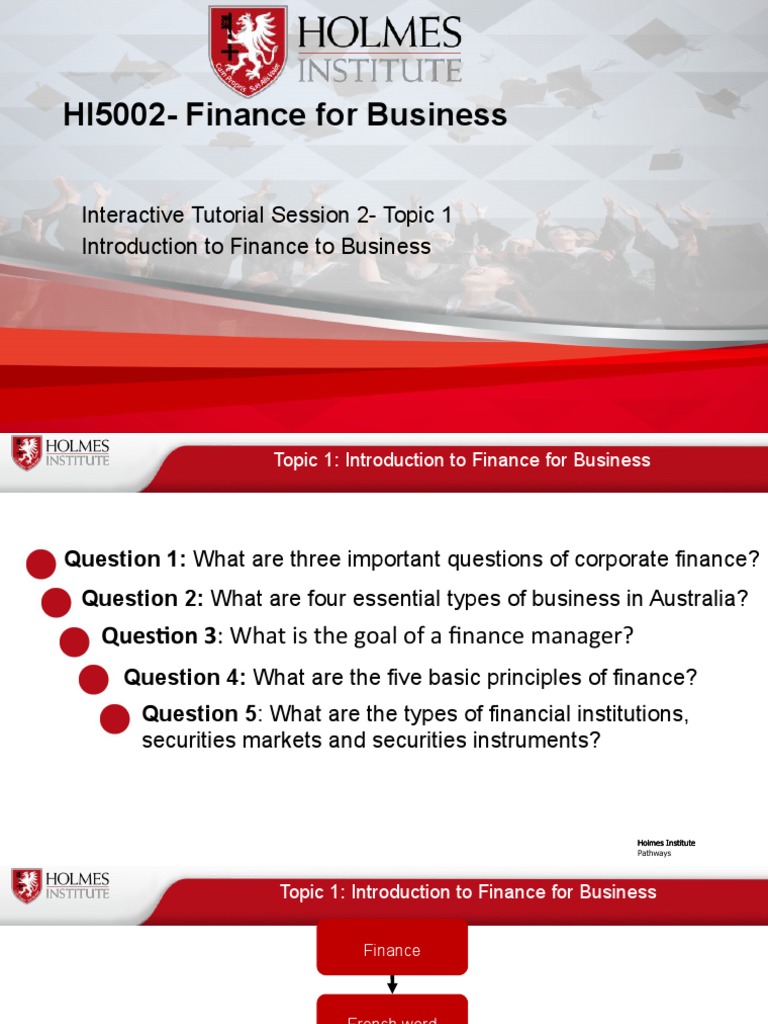 HI5002 Interactive Tutorial Session 2 Topic 1-Solution.T2.2021 | PDF | Securities (Finance ...