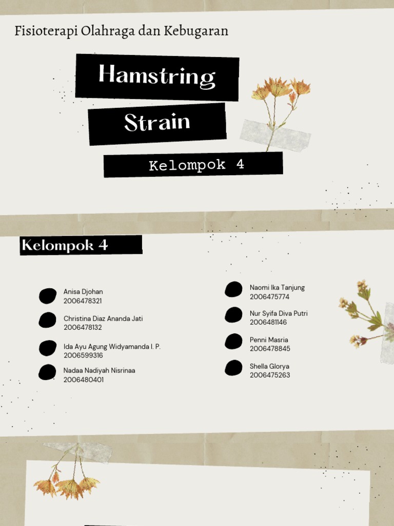 Kelompok 4 - Hamstring Strain | PDF
