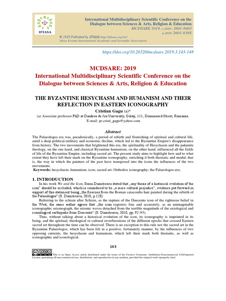 The Byzantine Hesychasm and Humanism and Their Reflection in Eastern ...