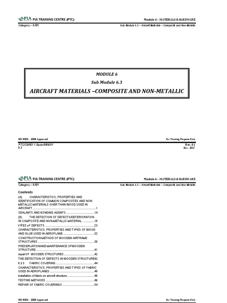Module 6 (Materials & Hardware) SubModule 6.3 (Aircraft Mat | PDF | Composite Material | Fiberglass