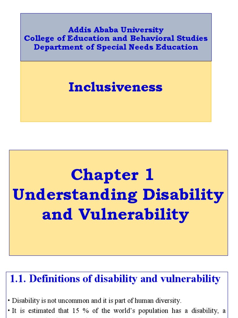 Chapter 1 Understanding Disability & Vulnerability FINAL | PDF ...