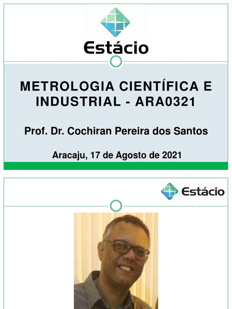 Plano de disciplina de Metrologia Científica e Industrial abordando ...