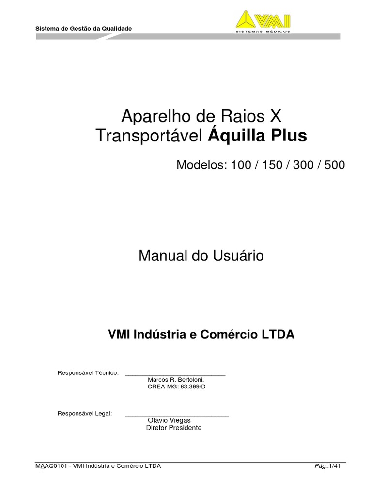 Raios-X Vmi Aquila Plus 300 | PDF | Embalagem e rotulagem | Raio X