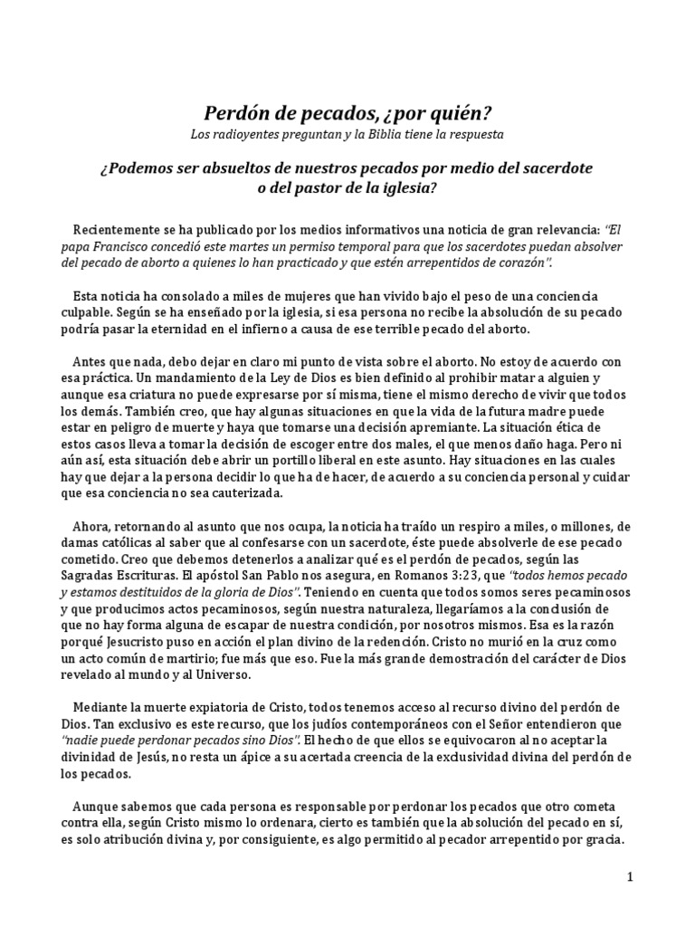 Perdon de Pecados | PDF | Pecado | Perdón
