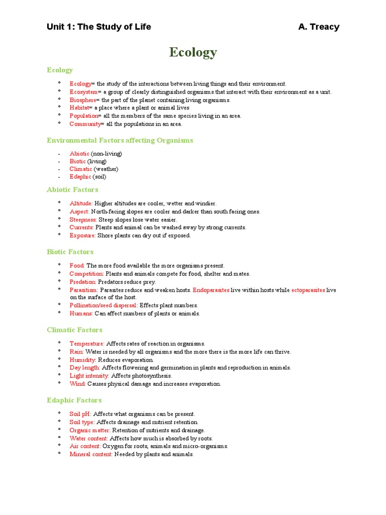 Ecology: Interactions and Ecosystem Dynamics | PDF | Food Web | Systems ...