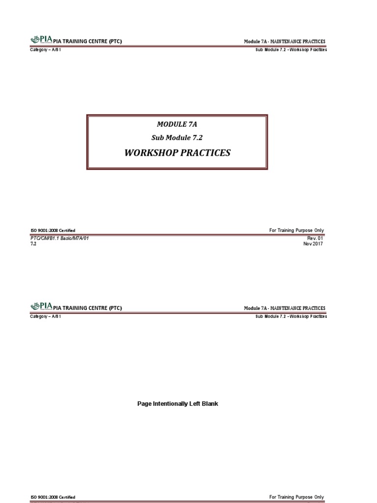 Module 7 (Maintenance Practices) Sub Module 7.2 (Workshop P | PDF | Temperature | Engineering ...