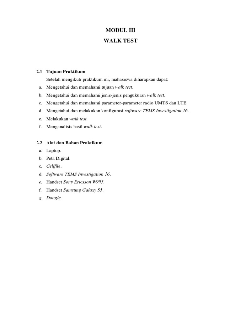 Modul Iii Walk Test | PDF