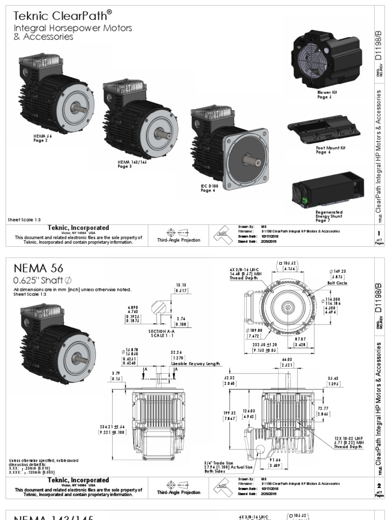 Motor C ClearPath Integral HP 2D Drawings | PDF | Screw | Mechanical ...