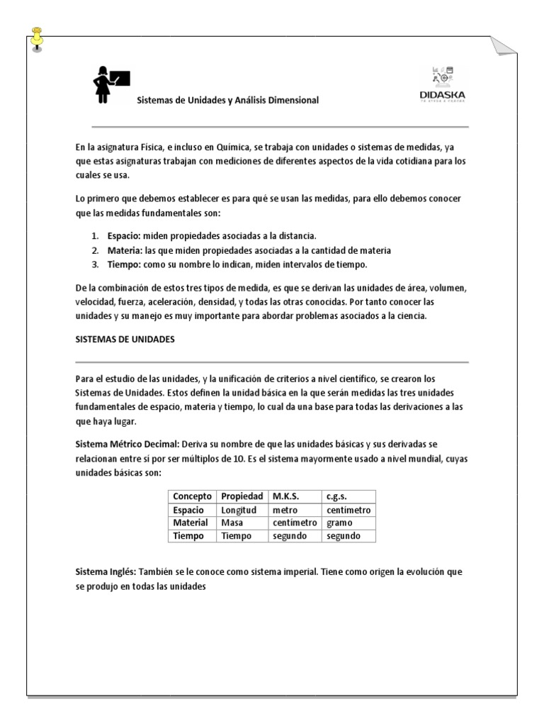Sistemas de Unidades y Analisis Dimensional | PDF | Pie (unidad) | Espacio