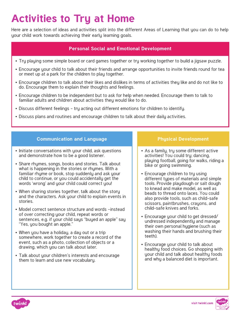 Activities To Try at Home | PDF