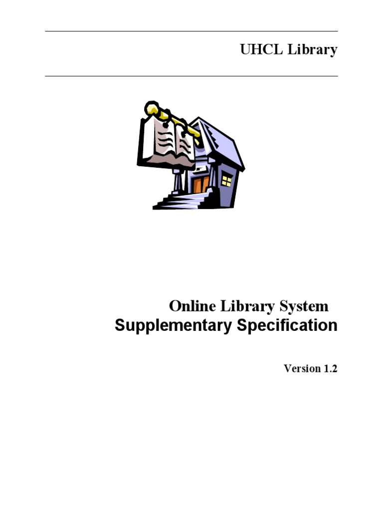 Supplementary Specification | PDF | Libraries | Internet & Web