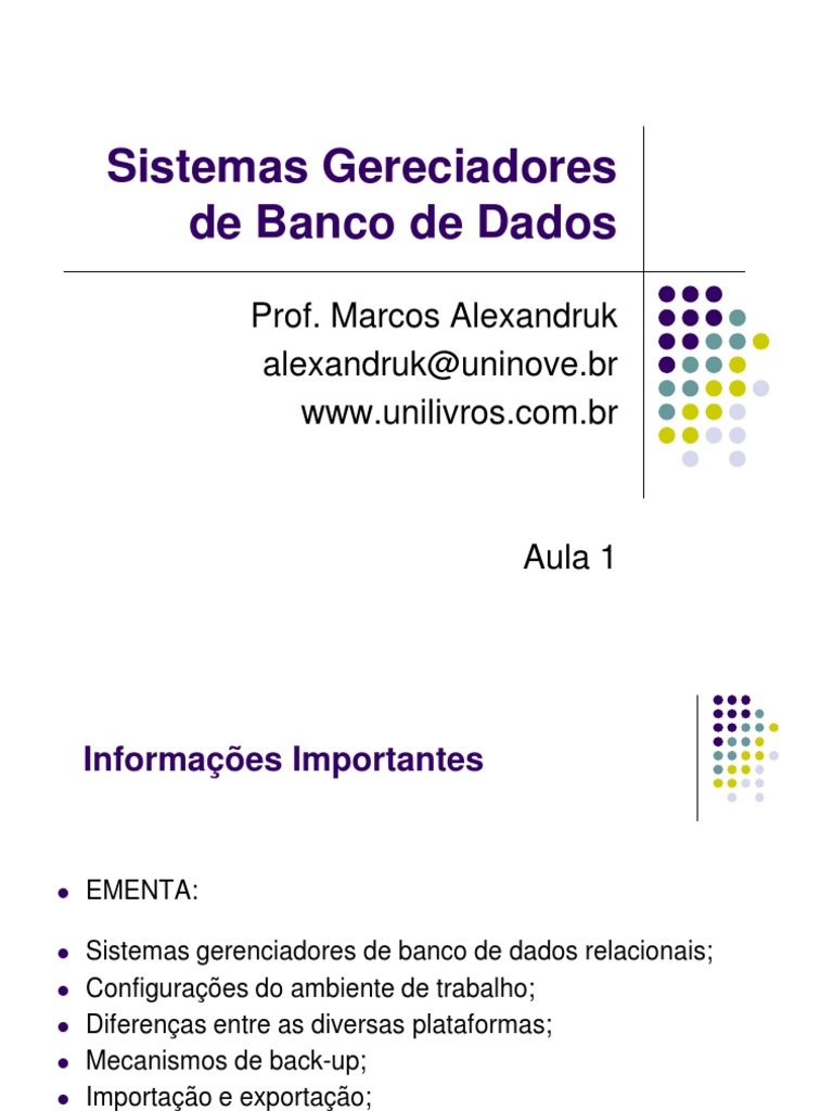 SGBD | PDF | Bancos de dados | Transação em base de dados