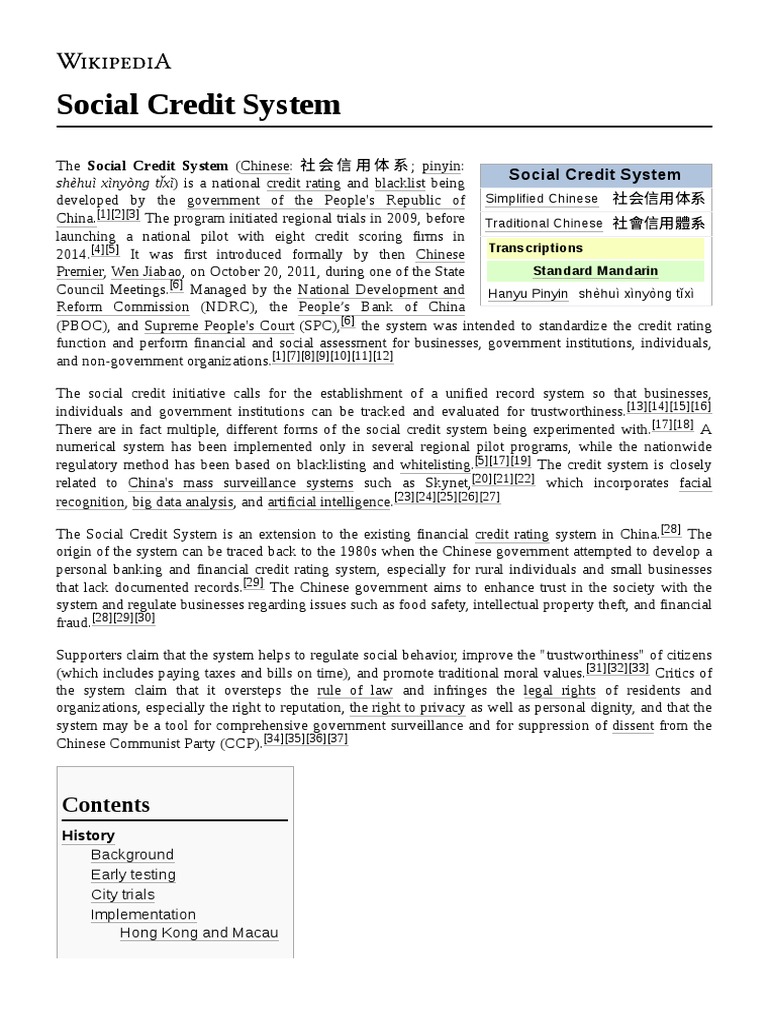 Social Credit System: Shèhuì Xìnyòng T | PDF | Finance & Money ...