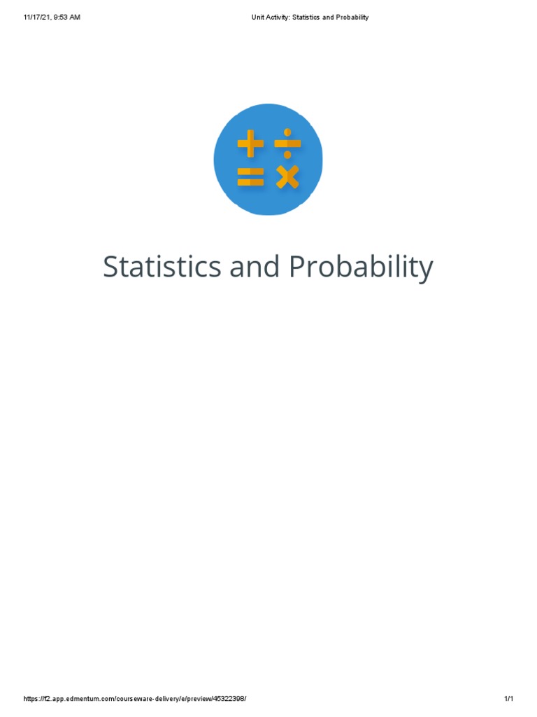 Unit Activity Statistics and Probability | PDF | Statistics | Probability