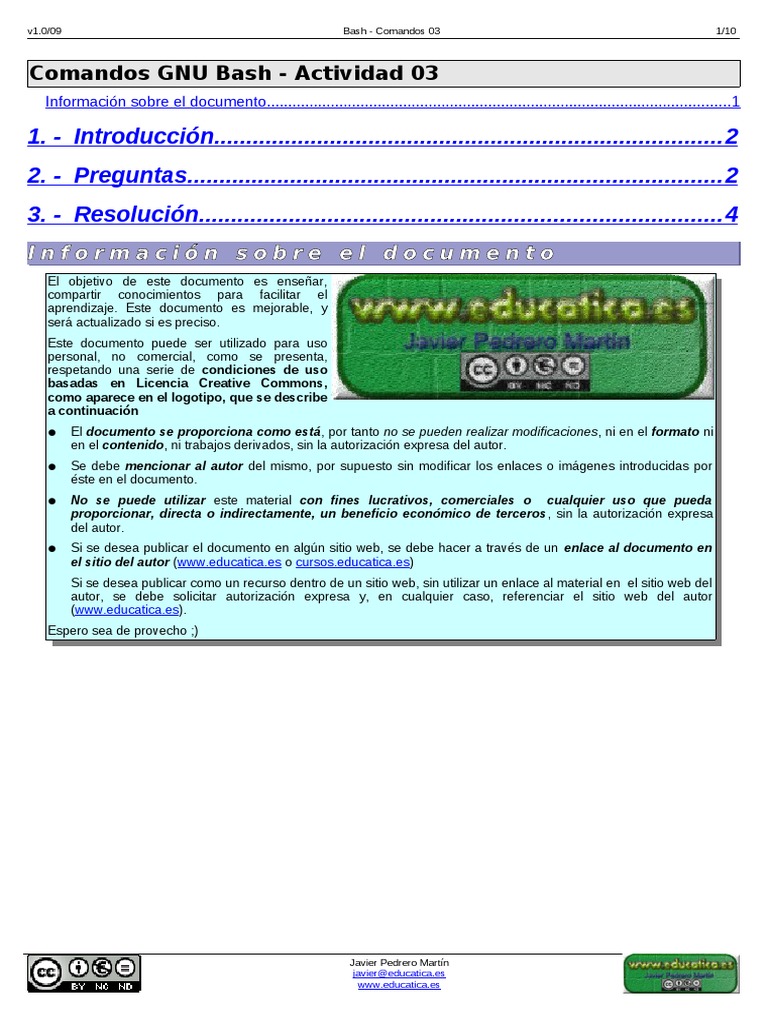 Comandos Básicos de Bash en GNU/Linux | PDF | Apoyo | Archivo de computadora