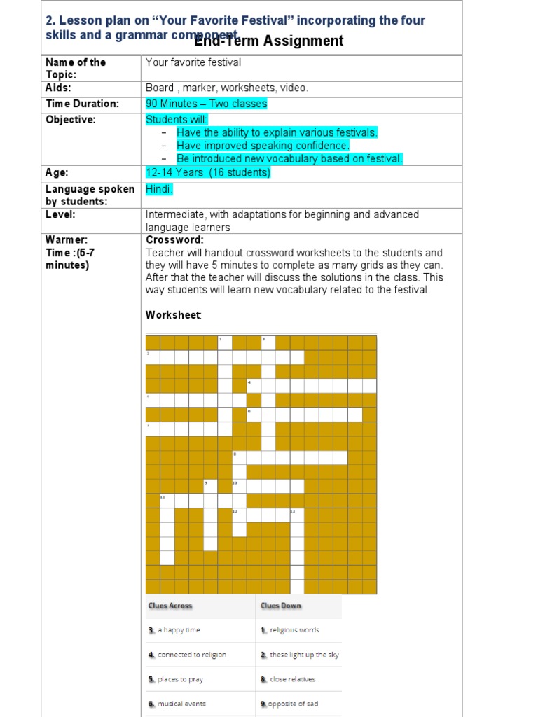 SAMPLE End Term Assignment ACT | PDF | English As A Second Or Foreign ...