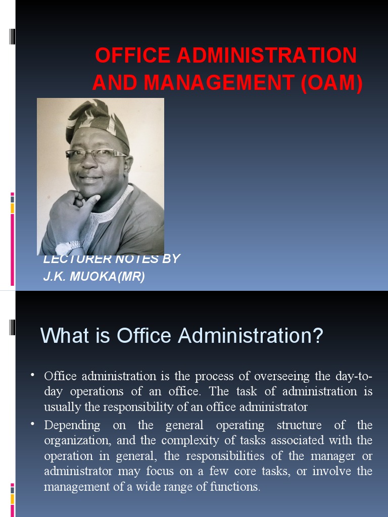 Office - Administration and Management (Oam) | PDF | Organizational ...