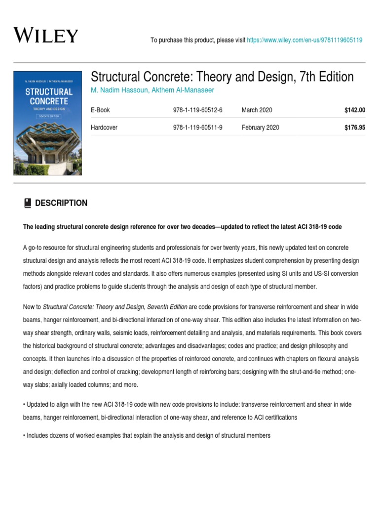 Wiley - Structural Concrete - Theory and Design, 7th Edition - 978!1 ...