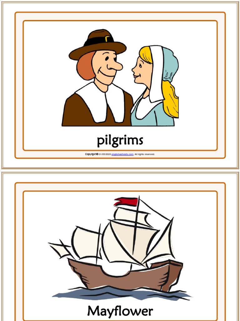 Thanksgiving Vocabulary Esl Printable Flashcards With Words For Kids | PDF