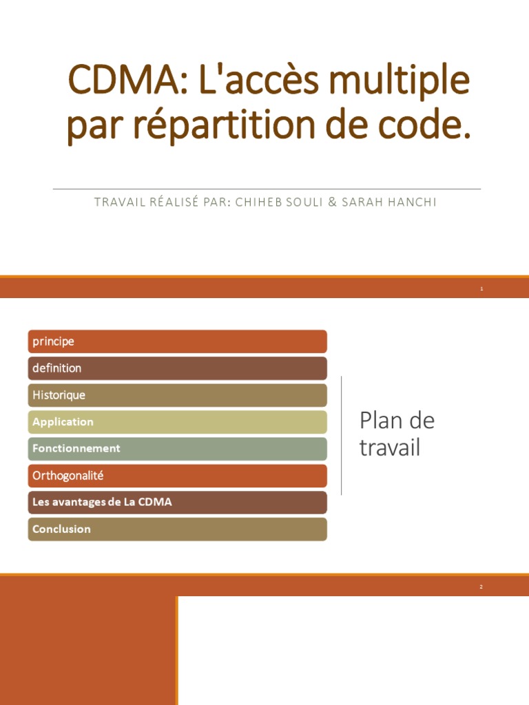 Presentation Cdma | PDF | Télécommunications | Informatique