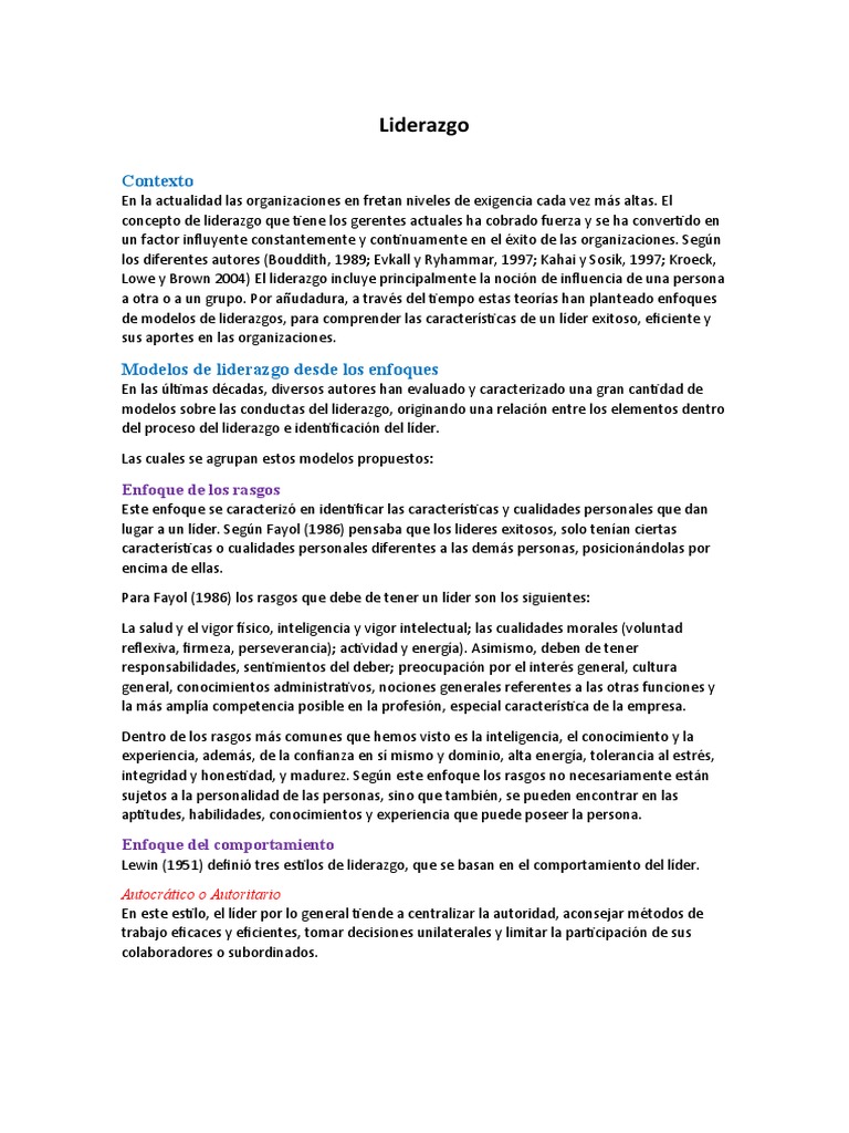 Liderazgo | PDF | Liderazgo | Inteligencia