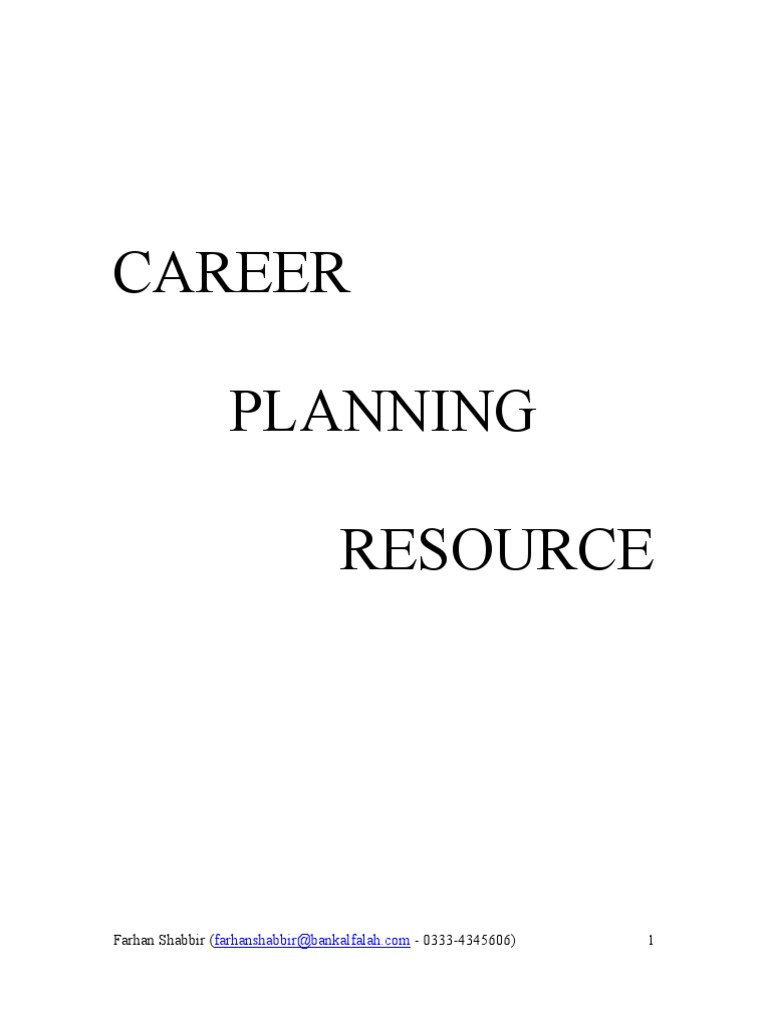 Career Planning Resource | PDF | Temporary Work | Employment