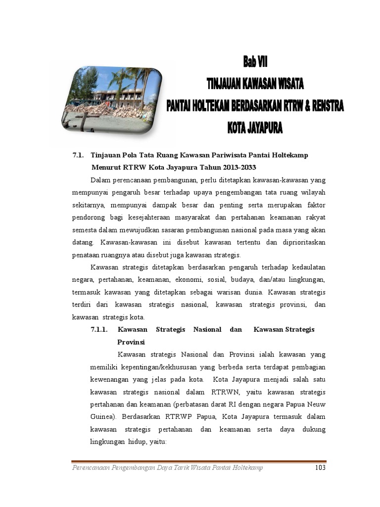 Tinjauan RTRW Pantai Holtekam | PDF