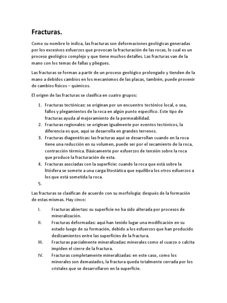 Fracturas | PDF | Fractura | Roca (geología)