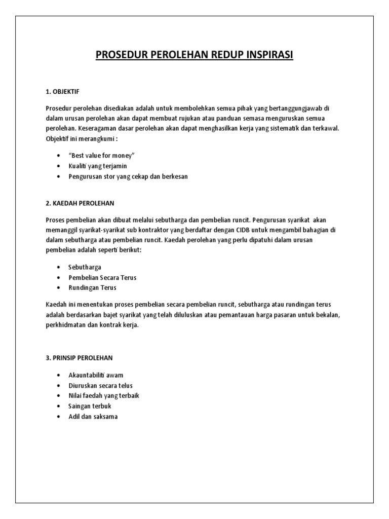 Score Cidb Prosedur Perolehan | PDF