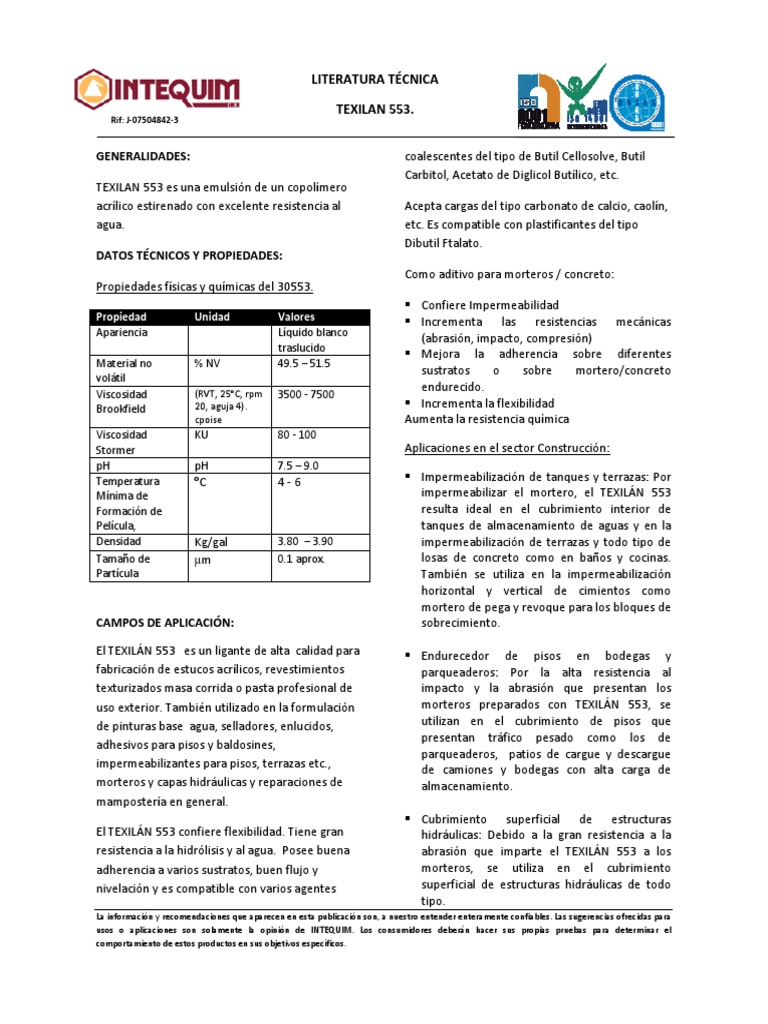 Texilan Acrilico | PDF | Hormigón | Cemento