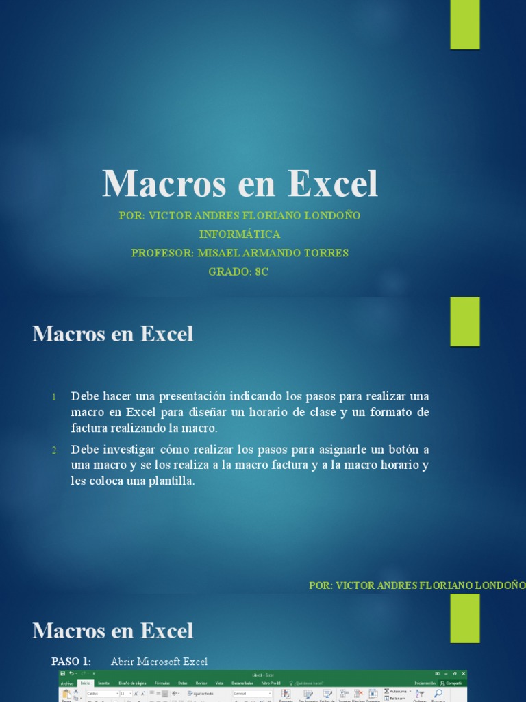 Presentación Macros en Excel | PDF | Microsoft Excel | Macro (informática)