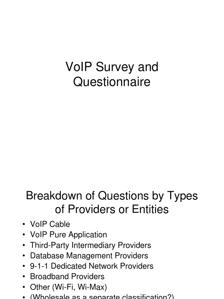 VoIP Survey Questionnaire | PDF