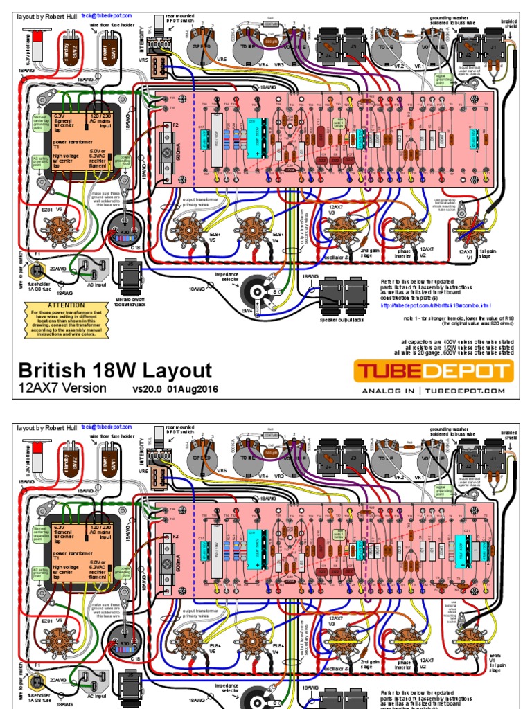 British 18W Tube Amp Layout Guide | PDF | Nature | Electrical Equipment