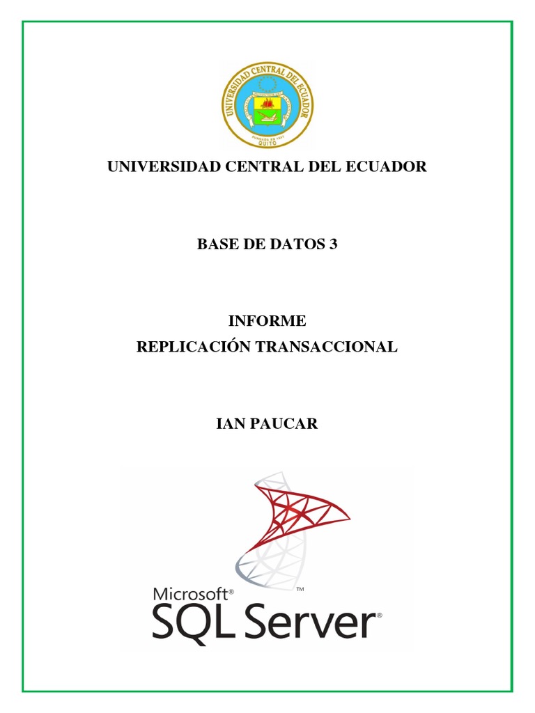 Configuración Replicación SQL Server | PDF | Servidor (Computación ...