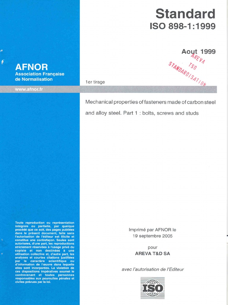 Iso 898-1 (1999) | PDF