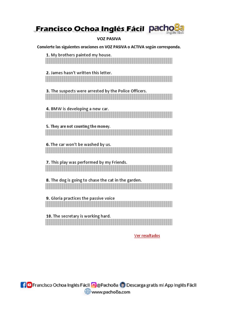 Voz Activa y Pasiva en Inglés | PDF | Language Arts & Discipline