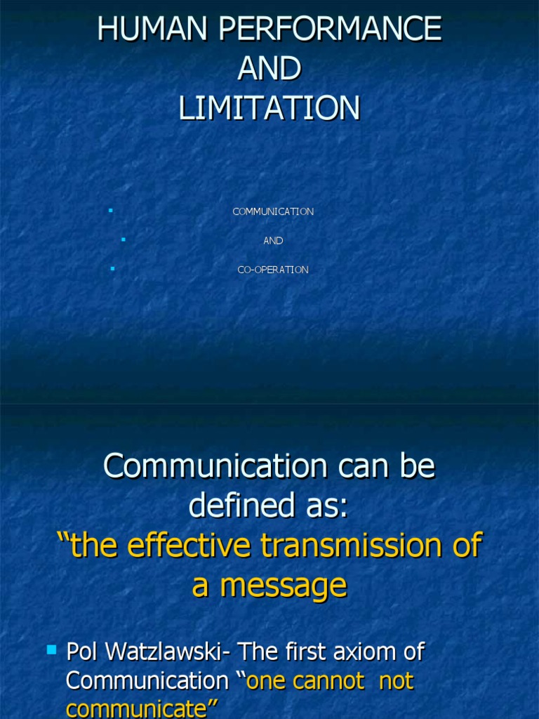 Communication AND Co-Operation | PDF | Communication | Information
