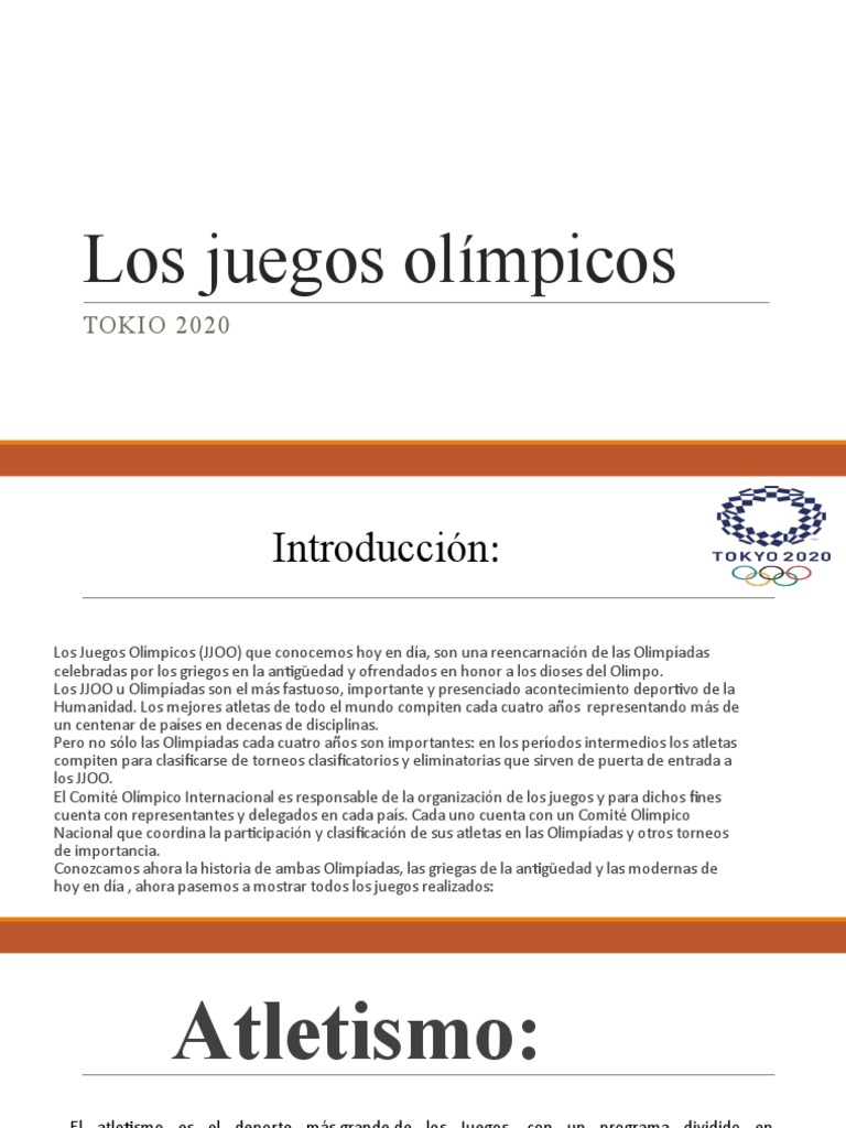 Los Juegos Olímpicos Tarea de Fisica | PDF | Deporte del atletismo ...